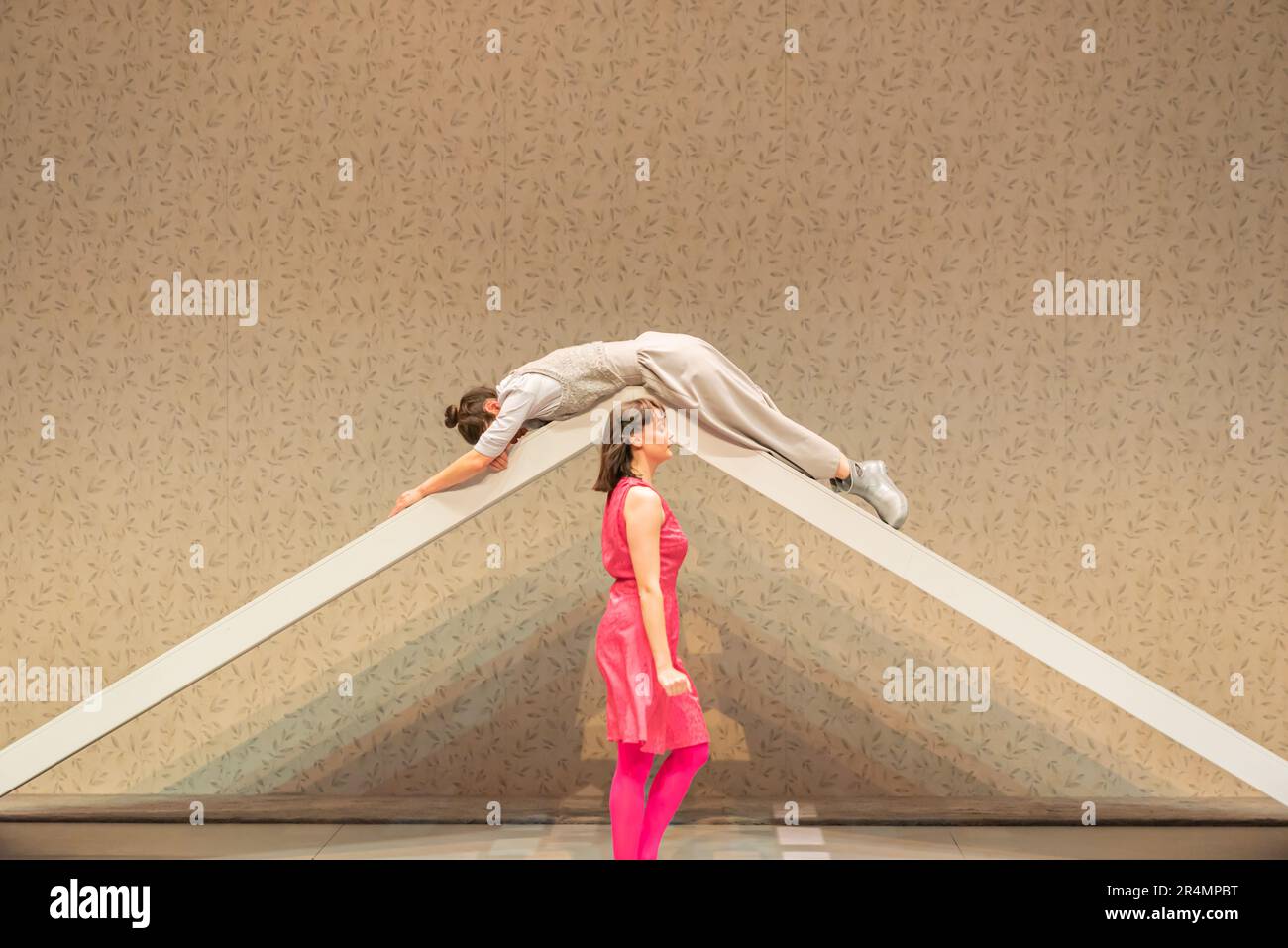 Santiago, Spain. Apr, 26th, 2023. Actresses Lidia Veiga and Merche ...
