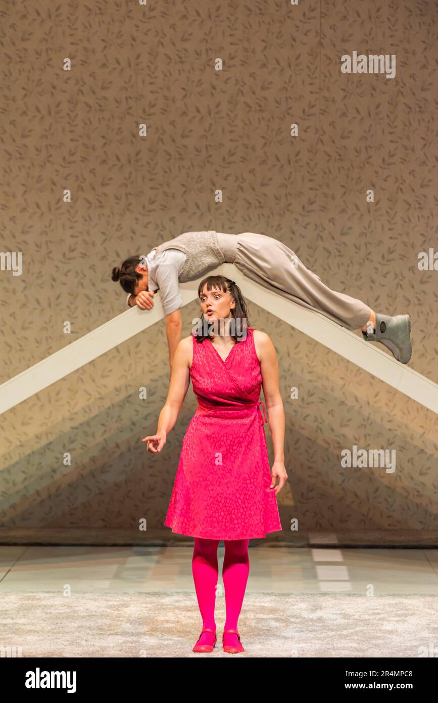 Santiago, Spain. Apr, 26th, 2023. Actresses Lidia Veiga and Merche ...
