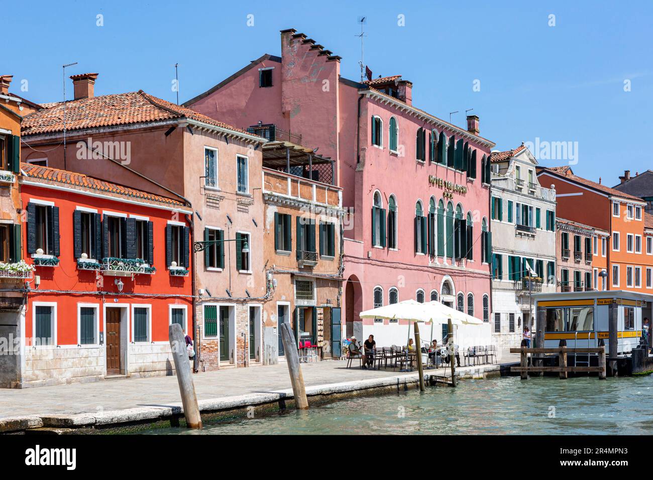 View along waterside on the island of Murano in Venice Stock Photo - Alamy