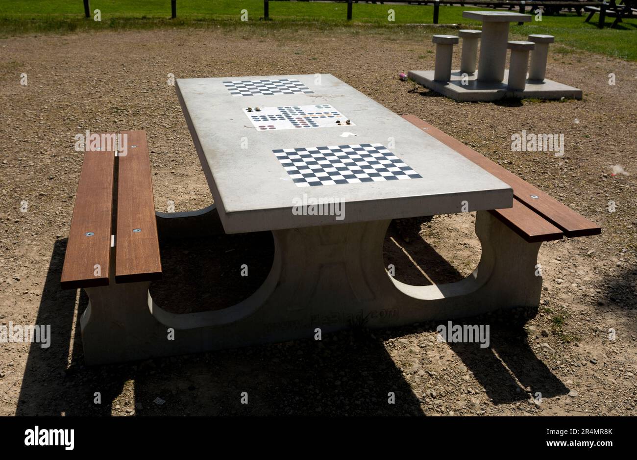 Public chess and ludo table, Stratford-upon-Avon, Warwickshire, UK ...