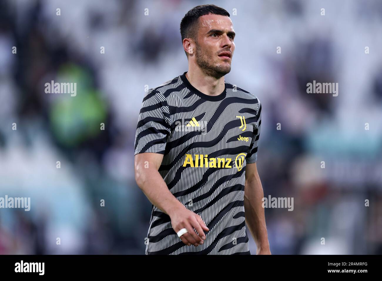 Torino, Italy. 28th May, 2023. Filip Kostic of Juventus Fc during warm ...