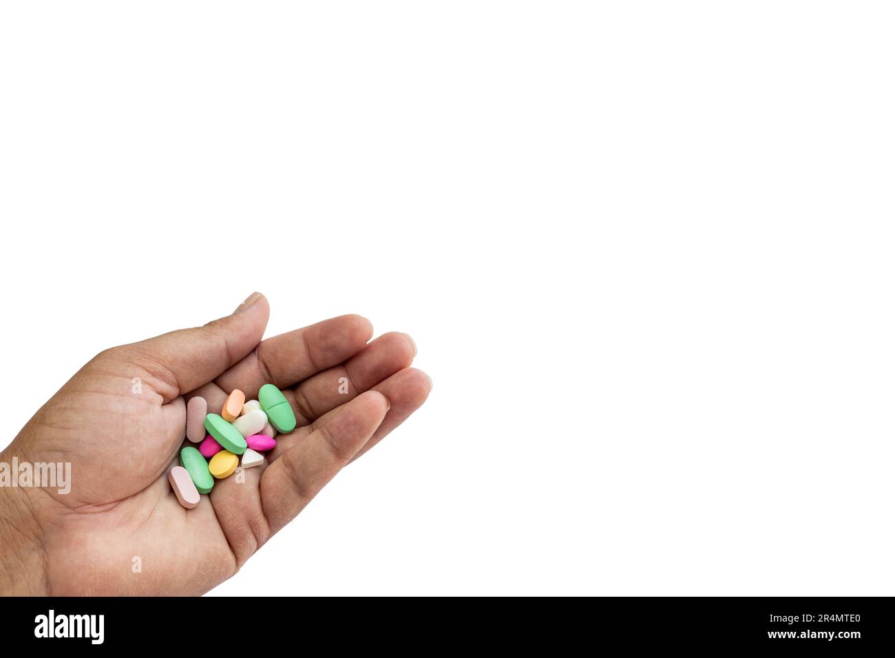 Hands full pills hi-res stock photography and images - Alamy