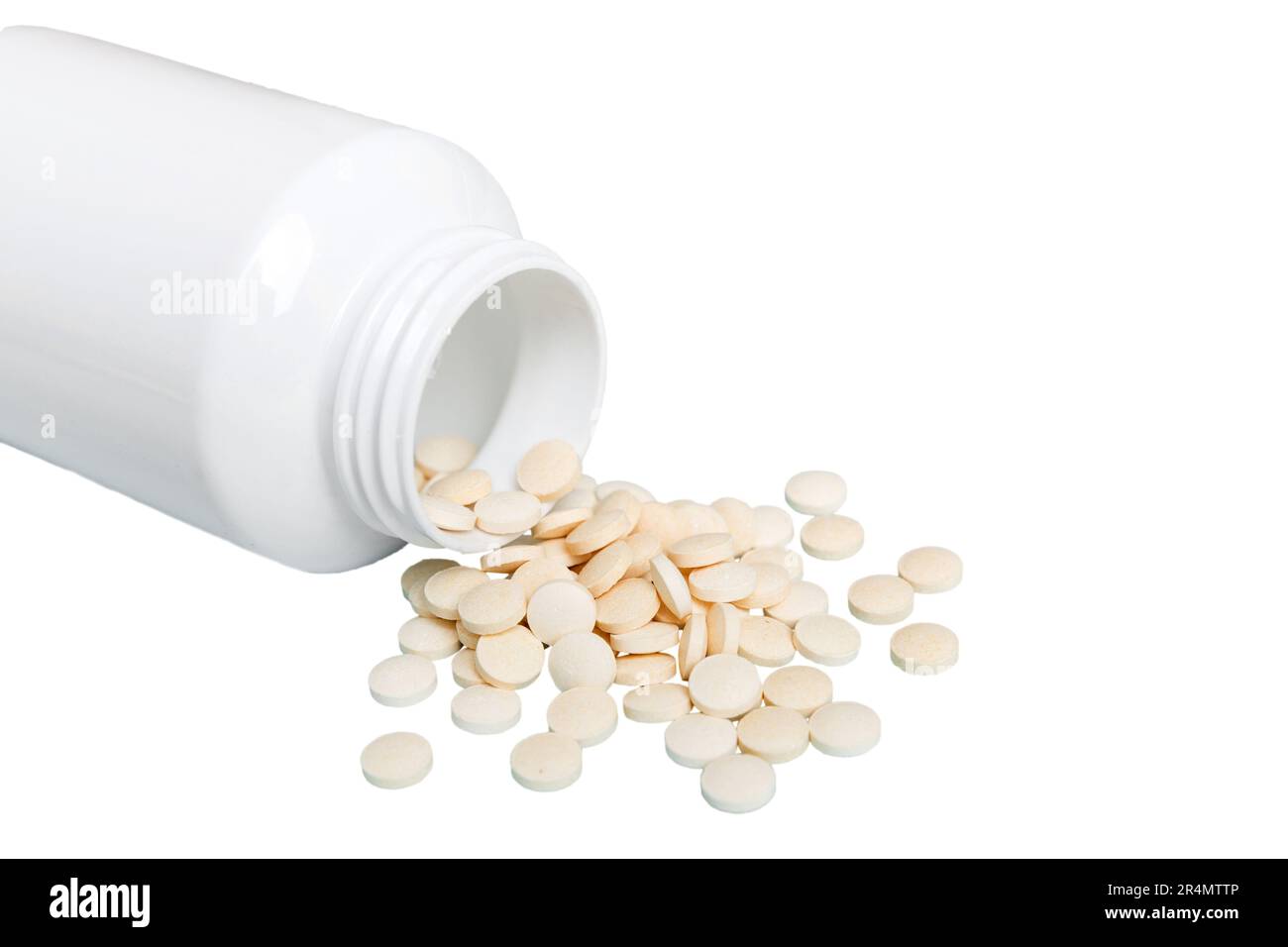 White medicines flow from container. medicine white pill bottle ...