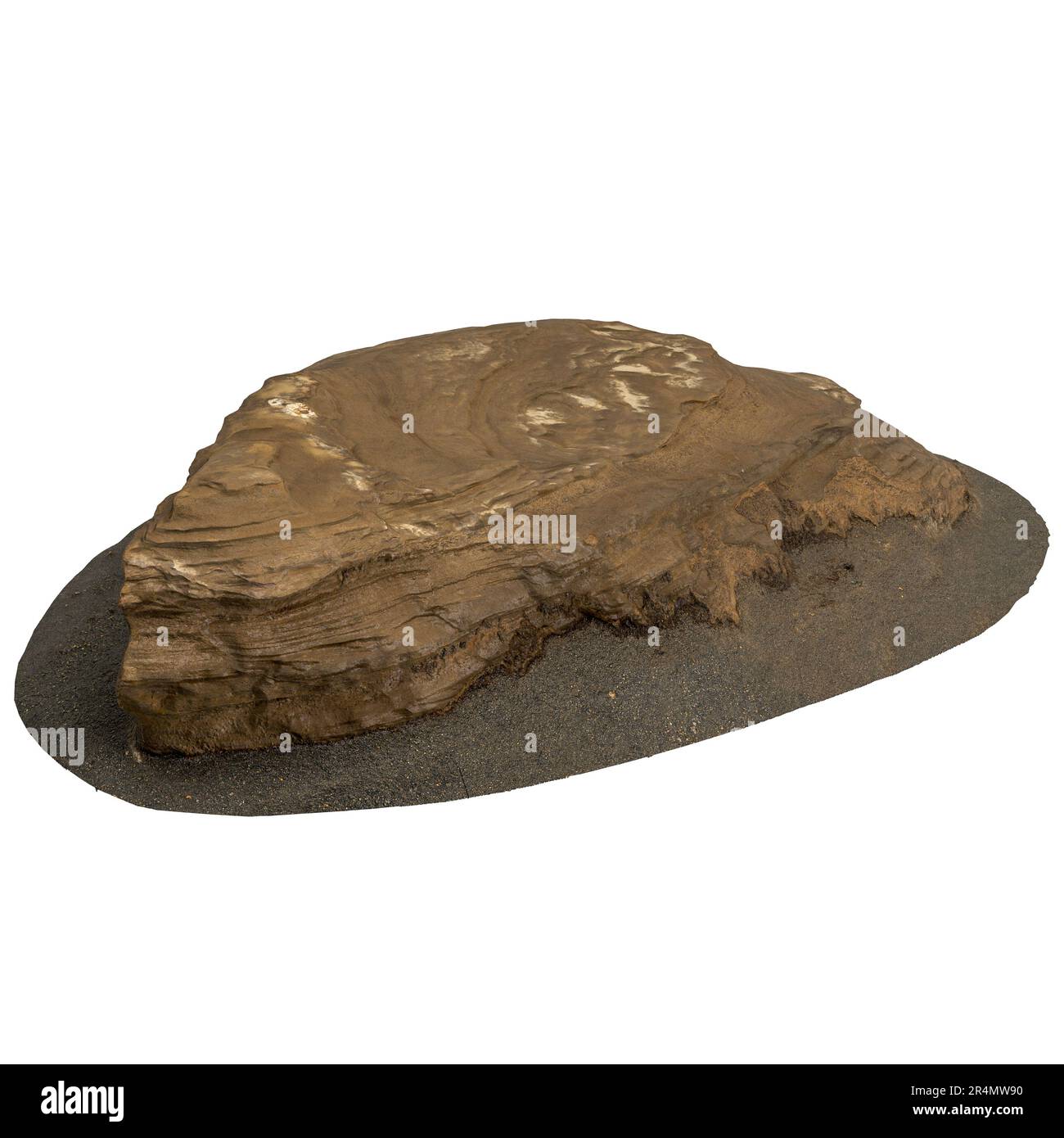 3d illustration of rocks on sand shelf isolated on white background ...