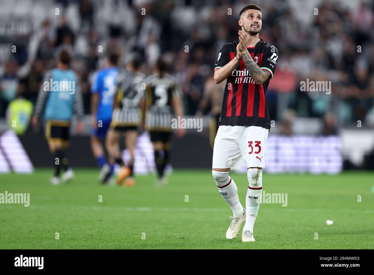 Torino, Italy. 28th May, 2023. Rade Krunic of Ac Milan celebrates after ...