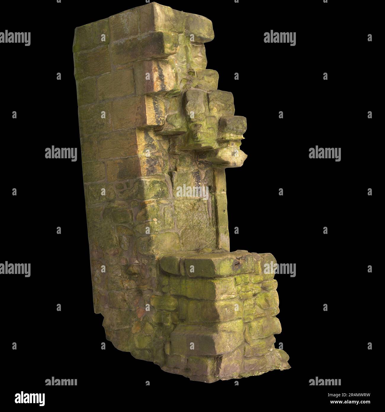 3d illustration of old ruins isolated on black background Stock Photo ...
