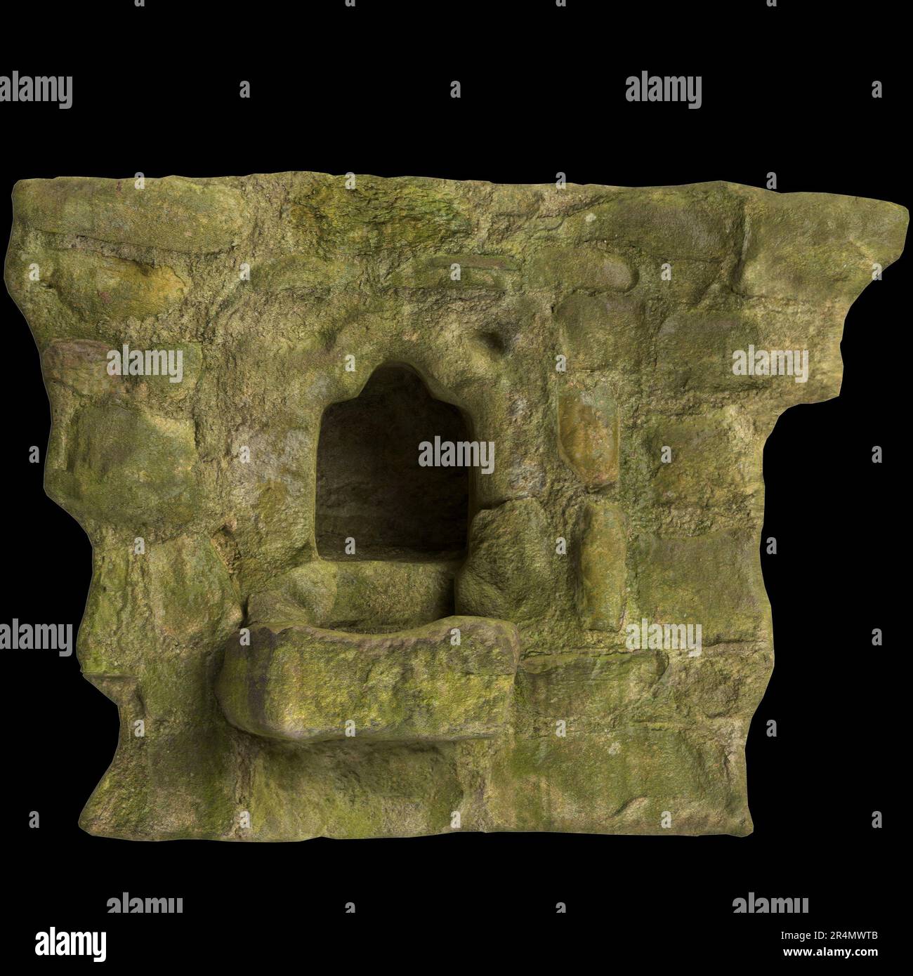 3d illustration of old ruins isolated on black background Stock Photo ...