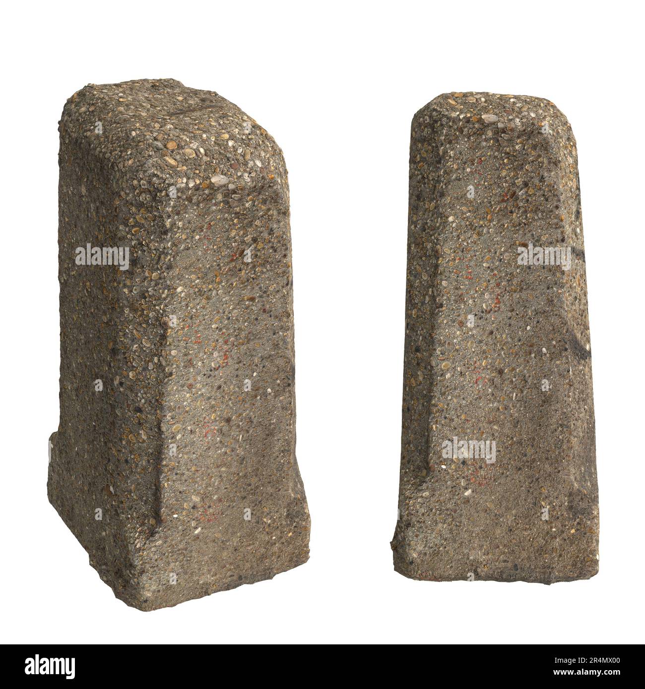 3d illustration of old milestones isolated on black background Stock ...