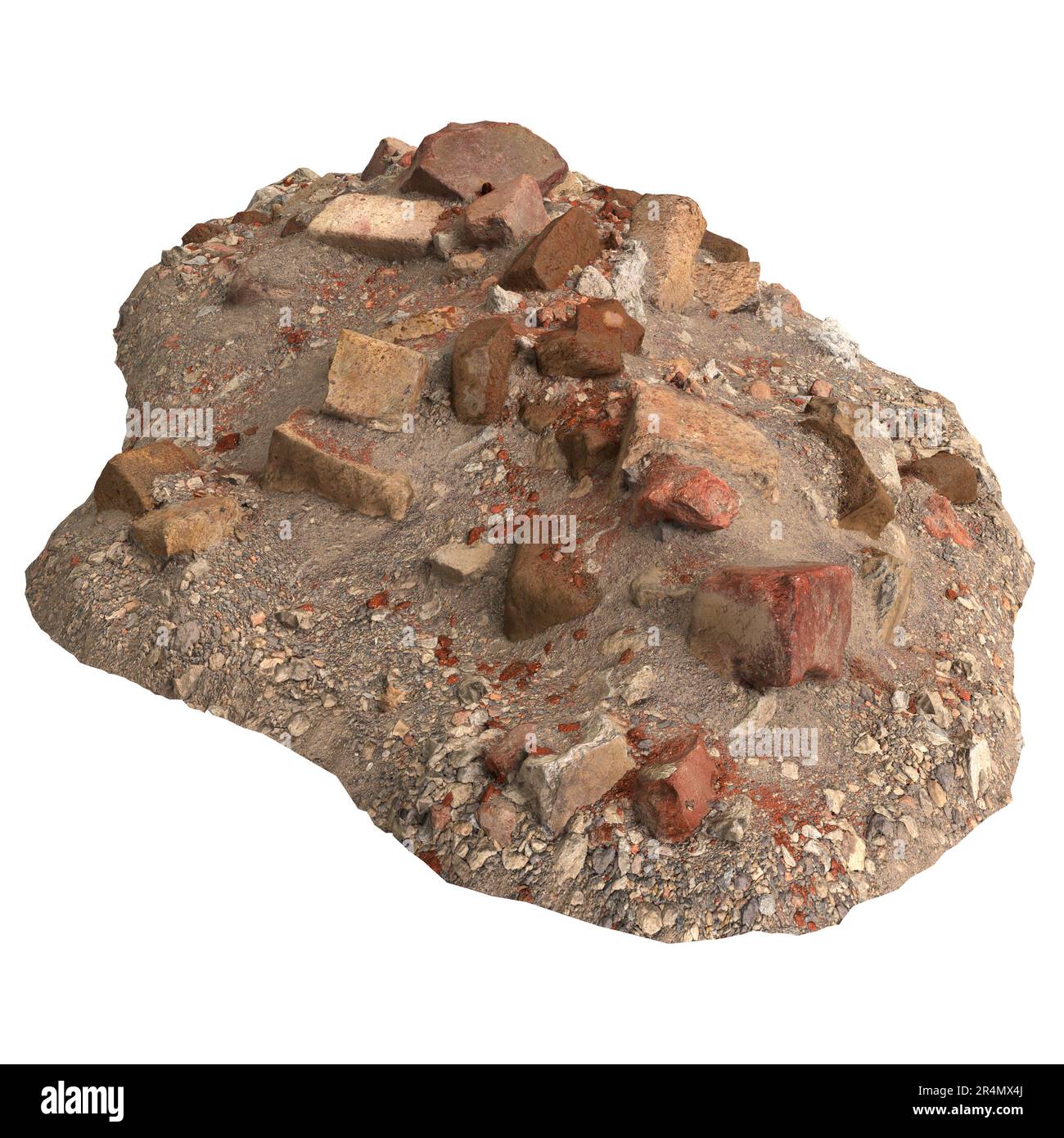 3d illustration of old rubble isolated on white background Stock Photo ...