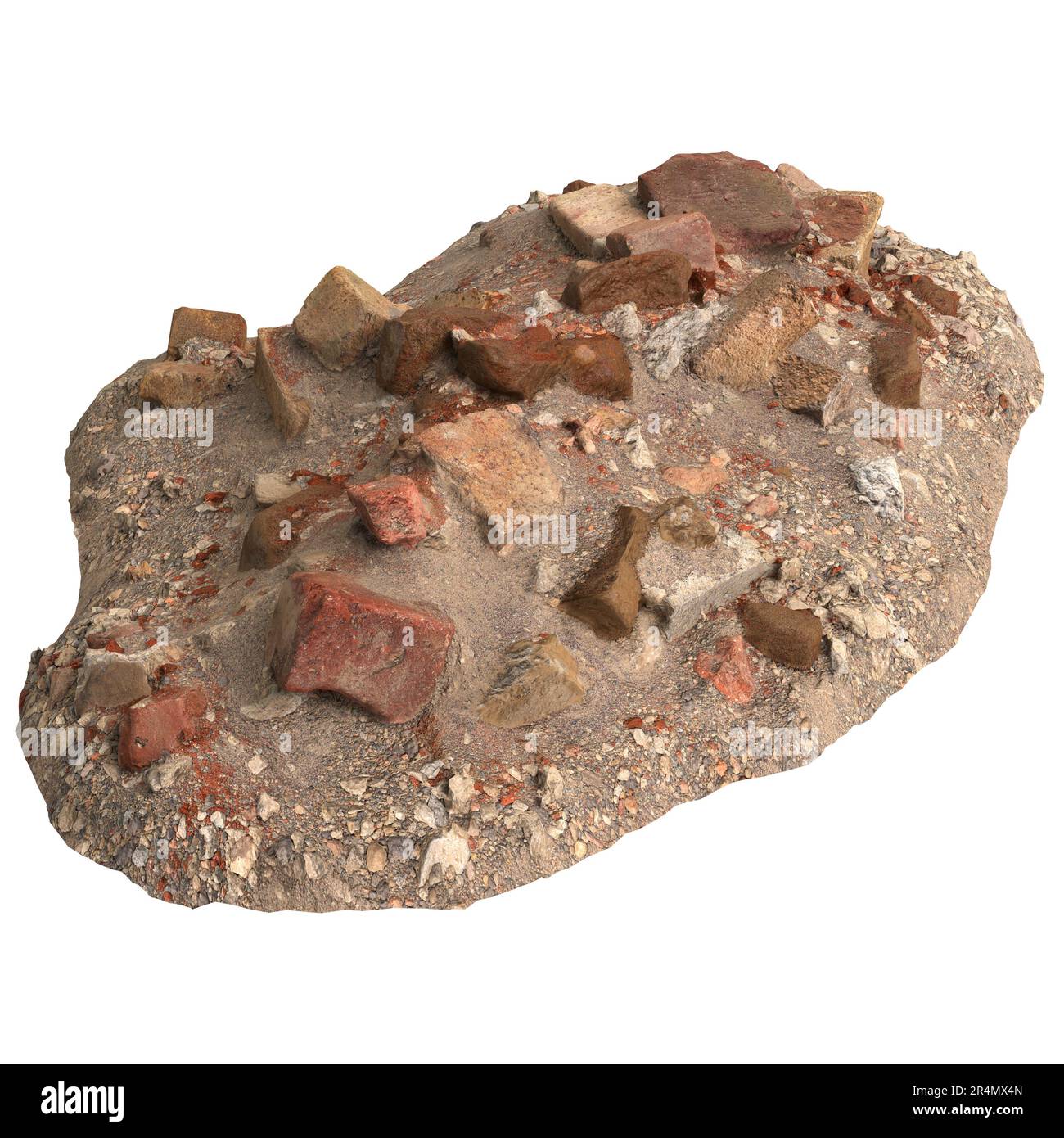 3d illustration of old rubble isolated on white background Stock Photo ...