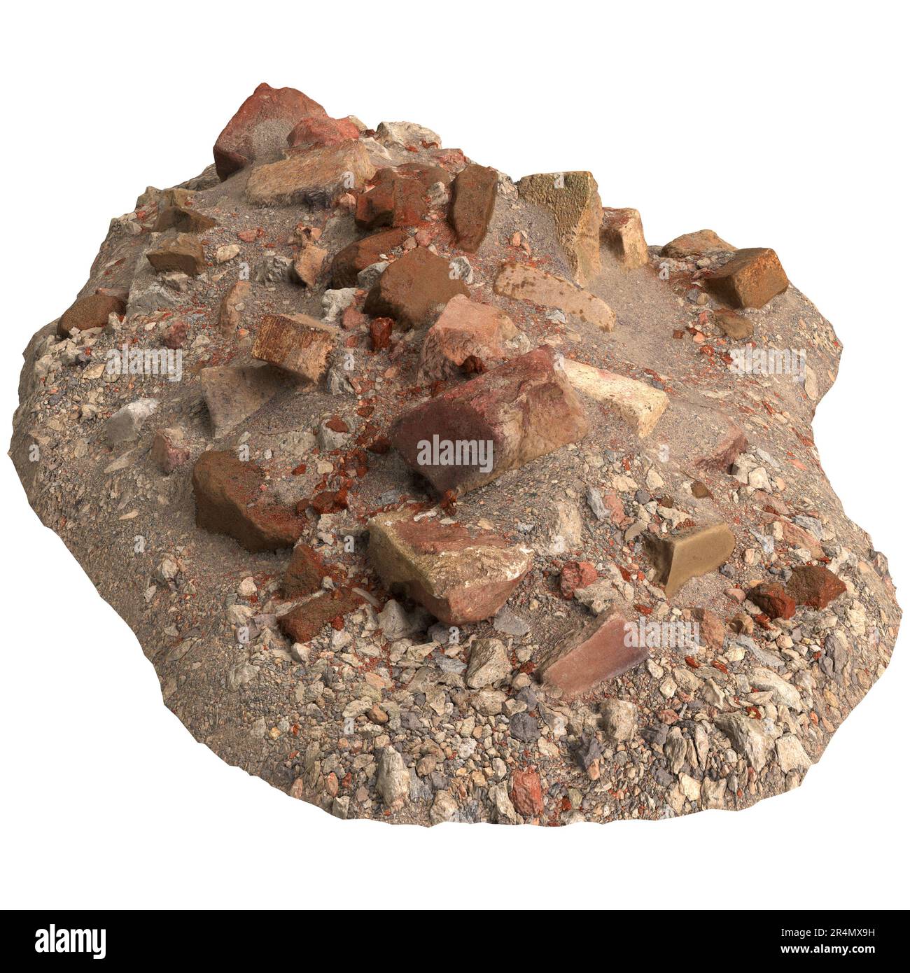 3d illustration of old rubble isolated on white background Stock Photo ...