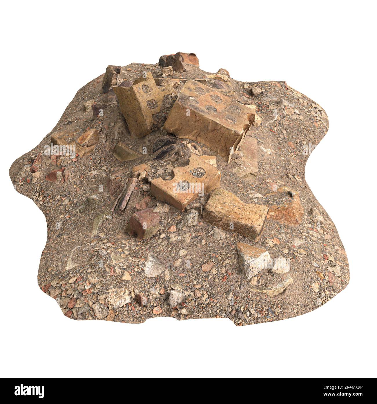 3d illustration of old rubble isolated on white background Stock Photo ...