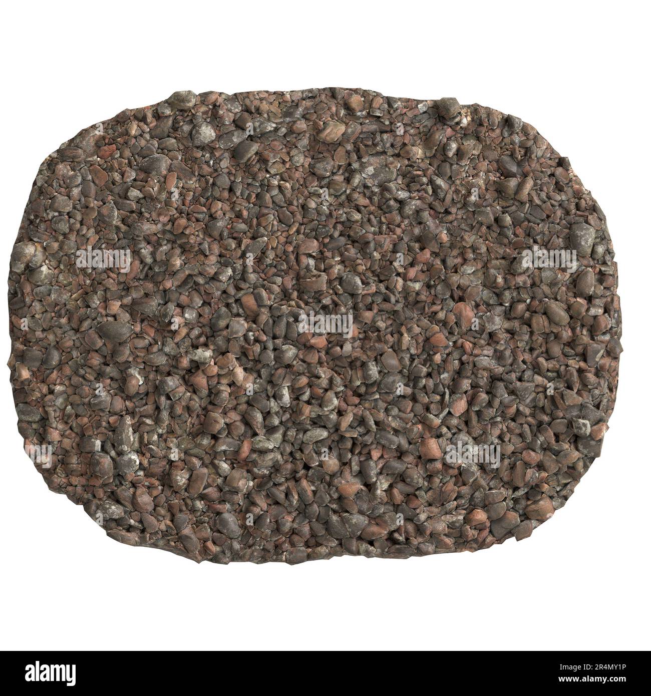 3d illustration of gravel isolated on white background top view Stock ...