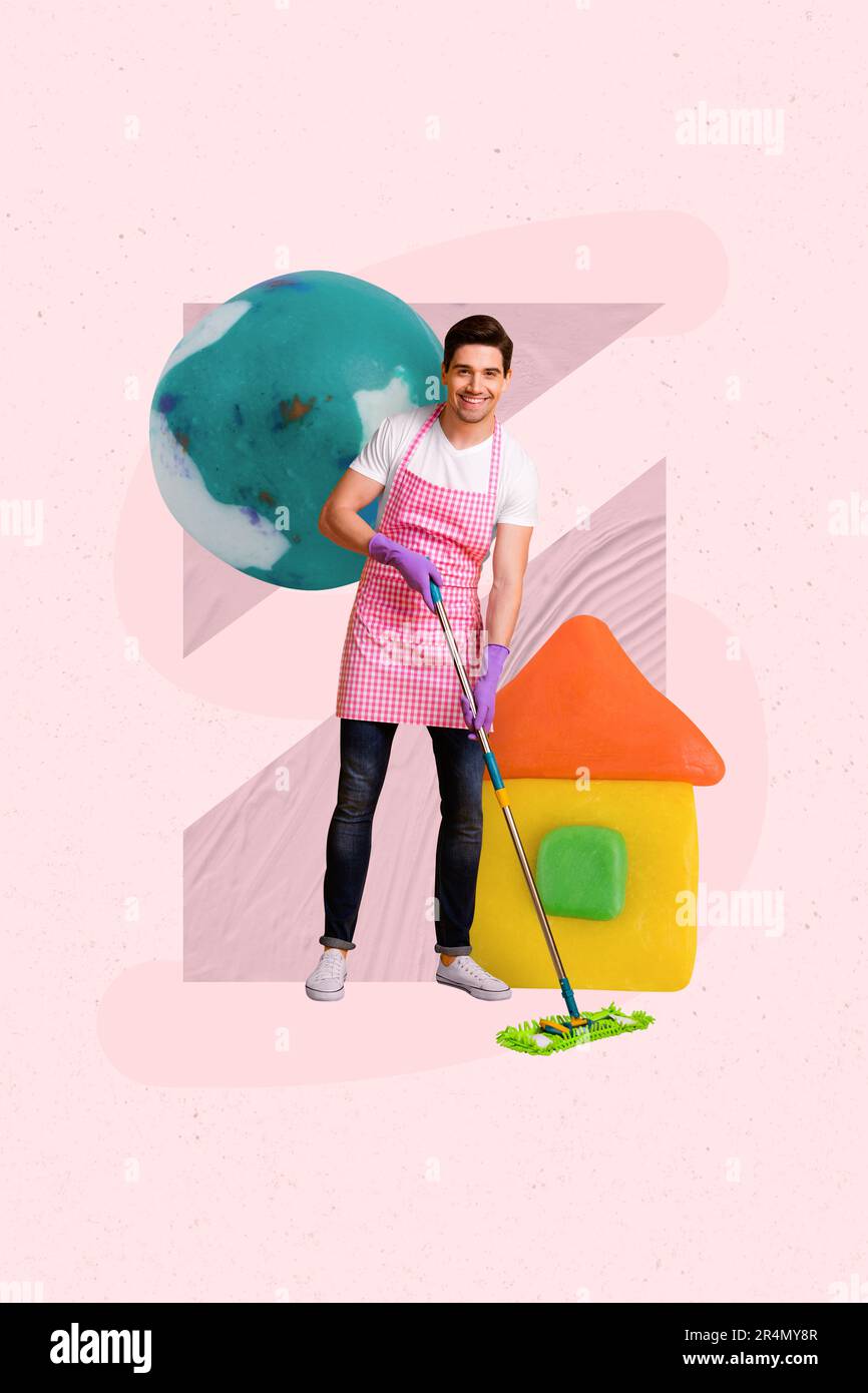 Picture banner advert poster creative 3d collage of responsible guy ...