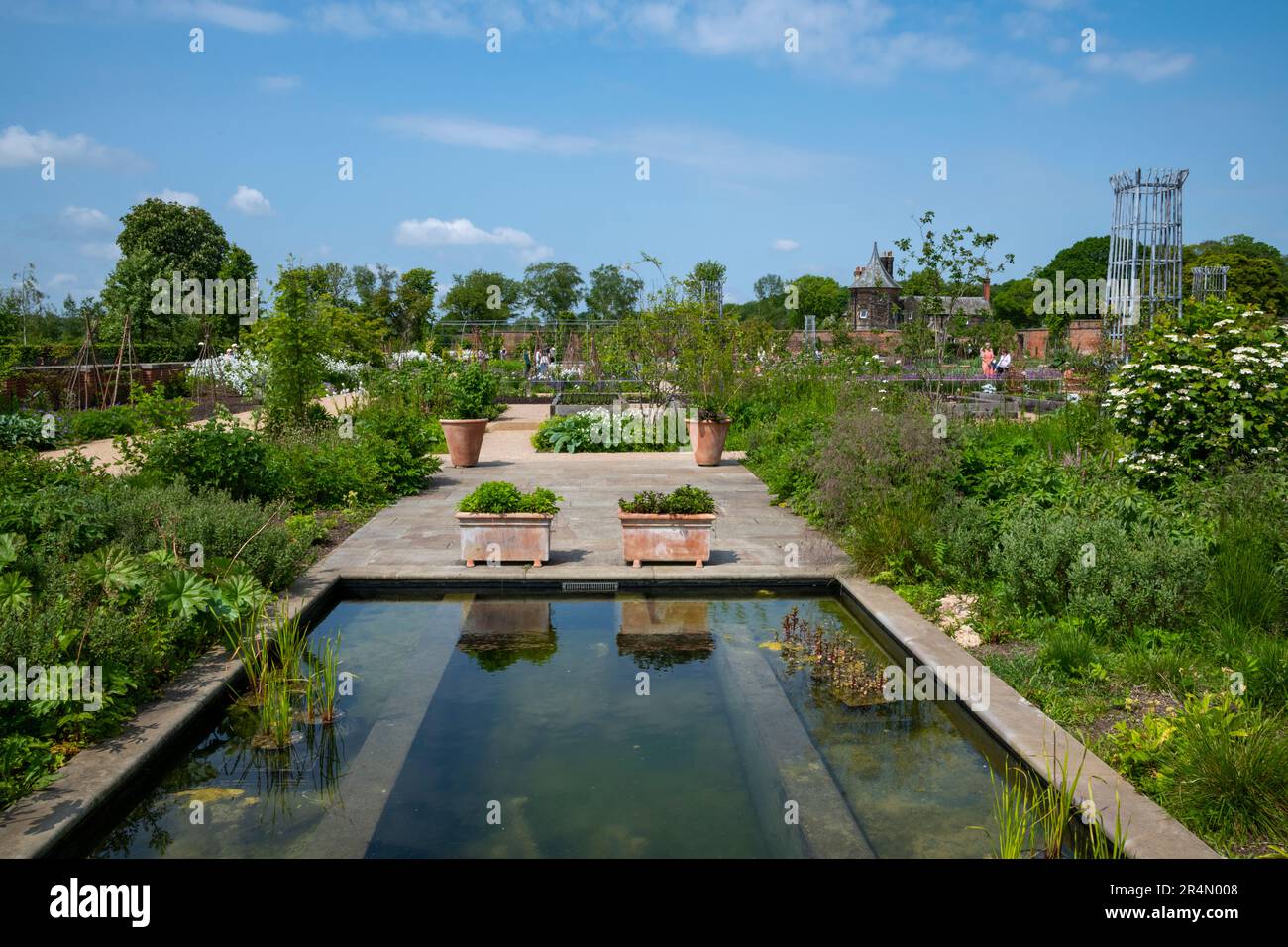 Small pool within the Kitchen Garden at RHS Bridgewater, Worsley ...