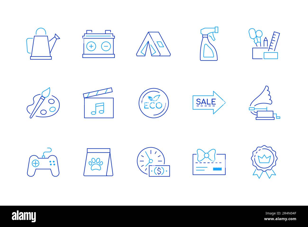 Hobbies and entertainment - set of modern line design style icons Stock ...