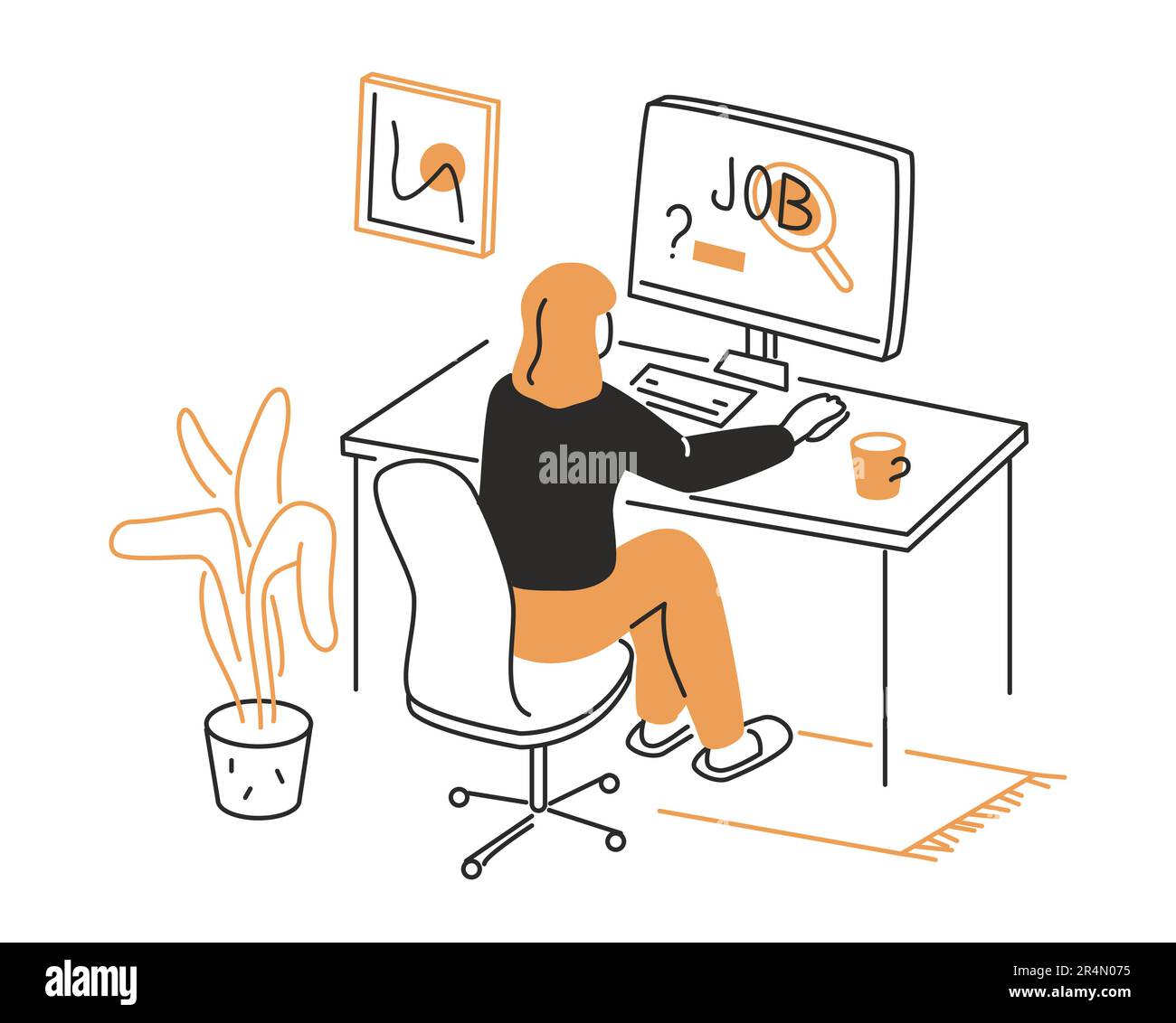 Job search - modern line design style illustration Stock Vector Image ...