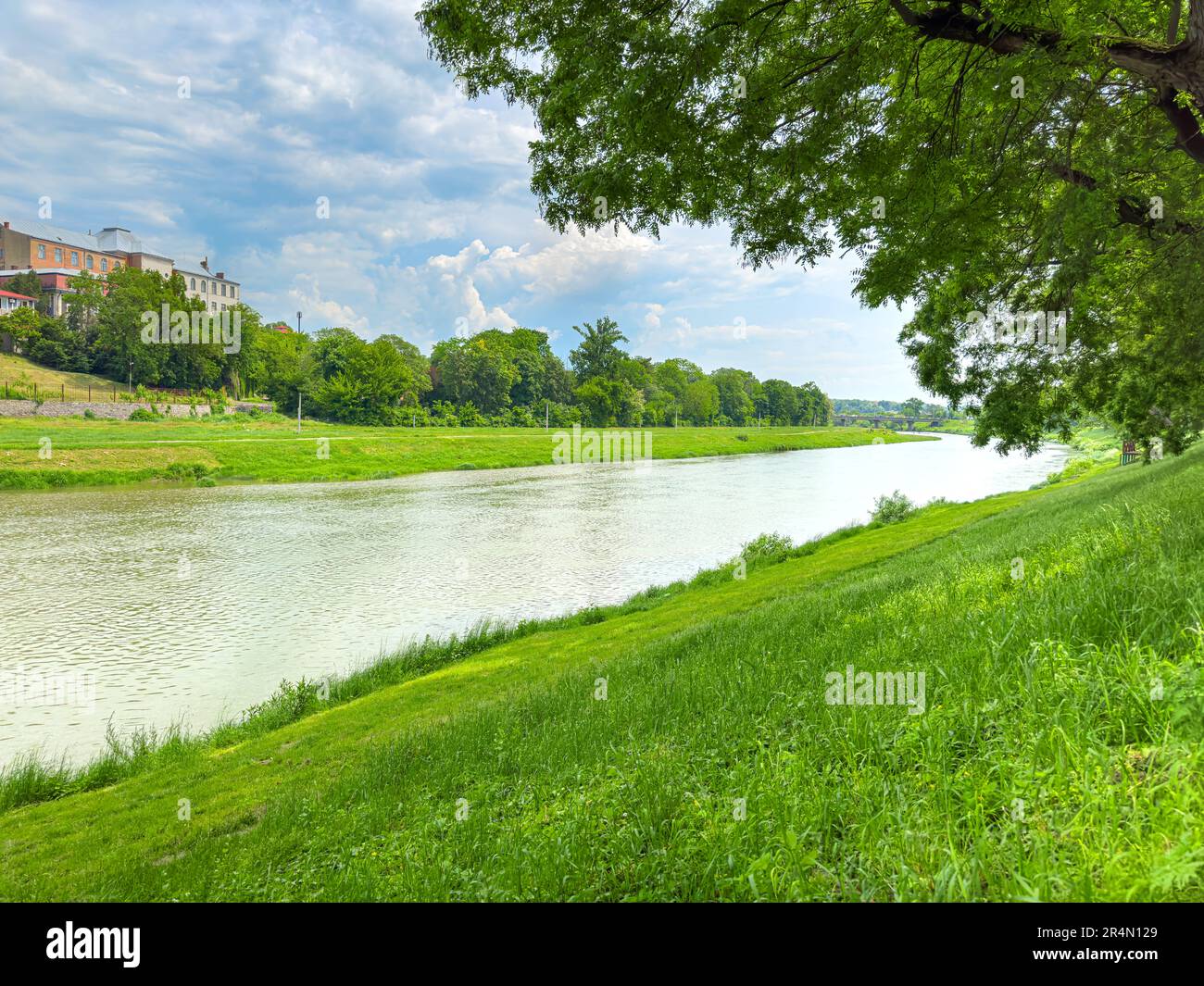 Beautiful embankment of the city and the river Stock Photo - Alamy