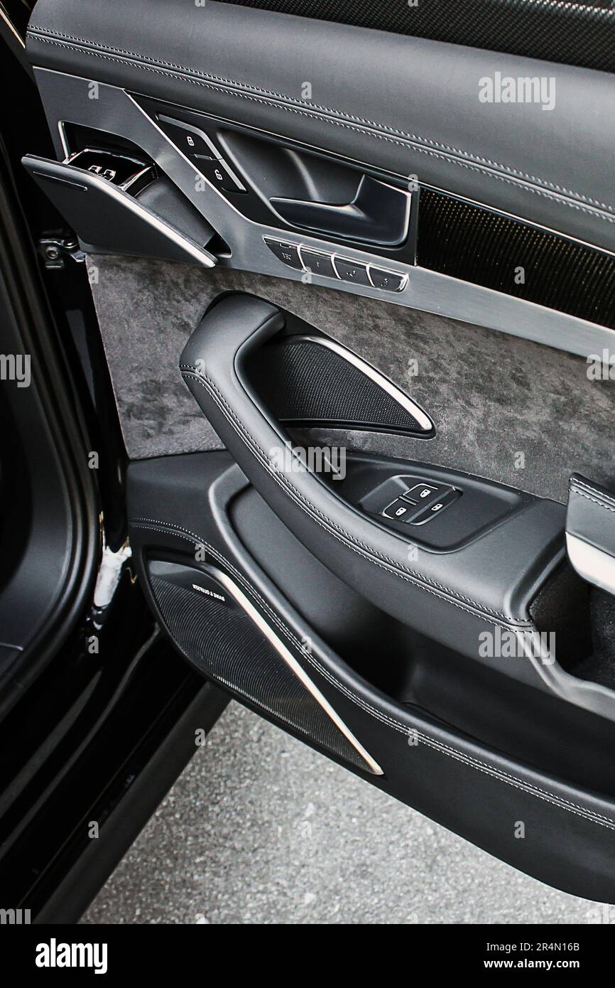 Car doors. Car interior luxury. Car interior details Stock Photo - Alamy