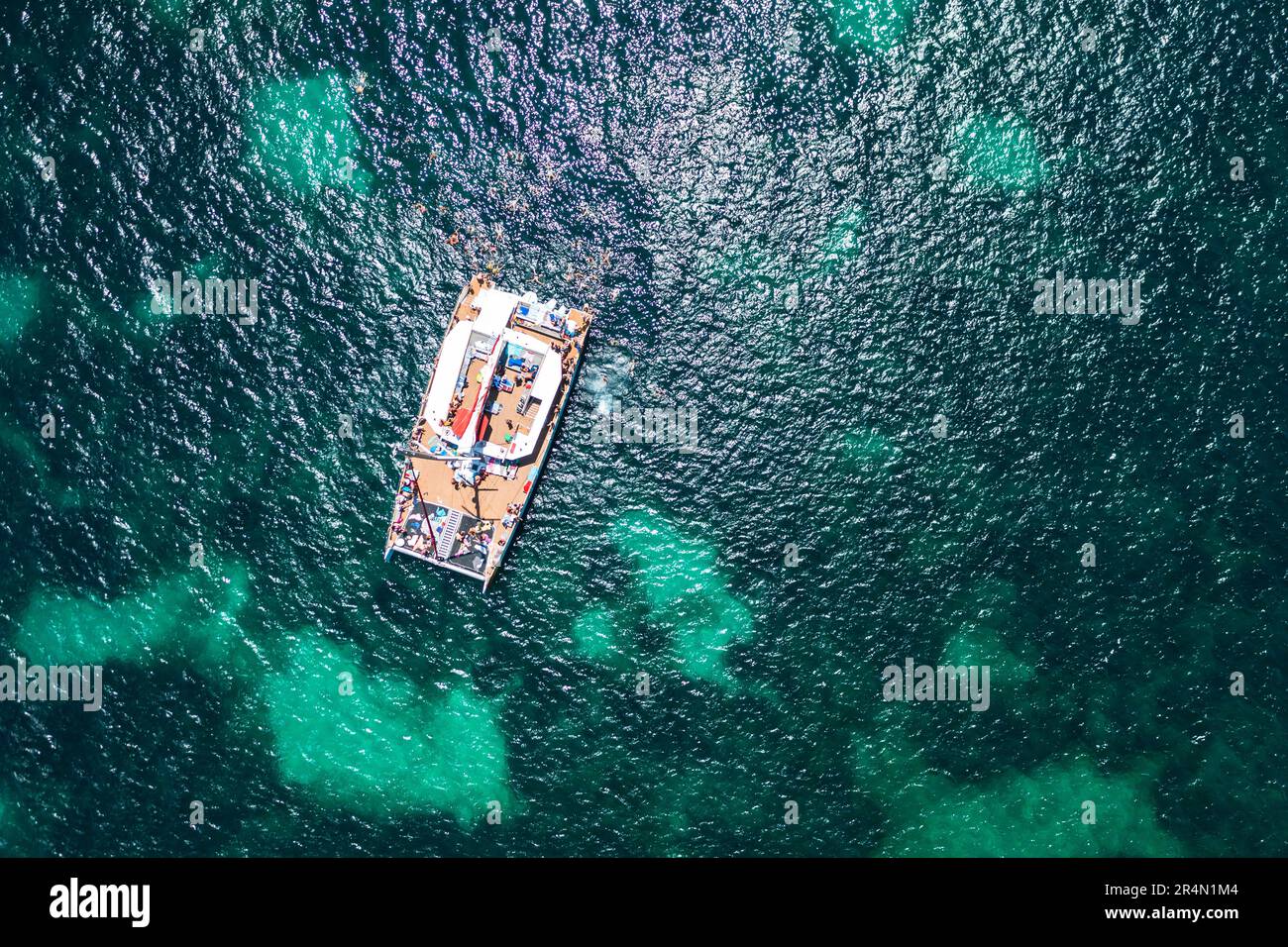 Aerial view on the catamaran Stock Photo - Alamy