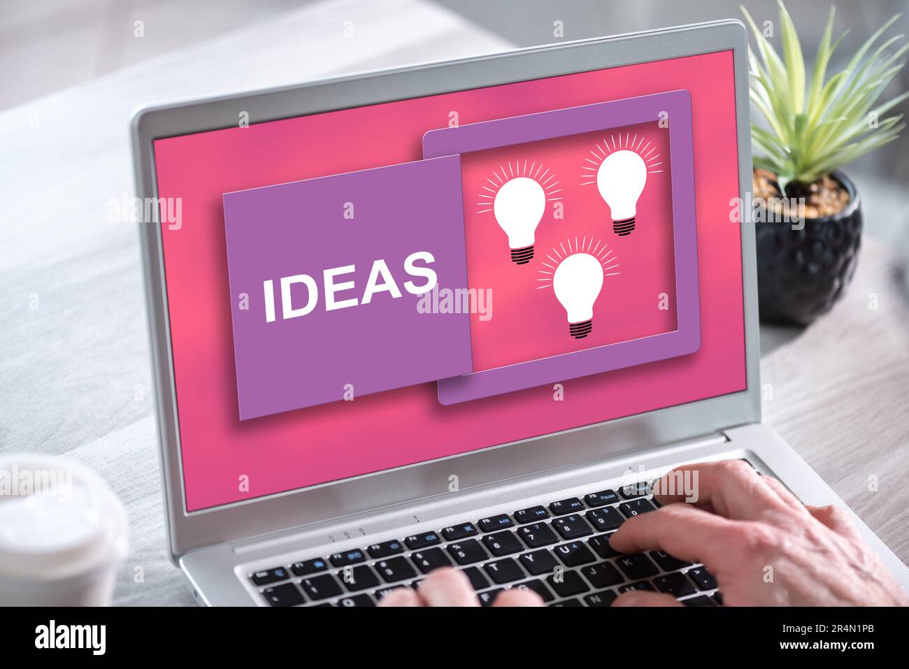 Laptop screen displaying an ideas concept Stock Photo - Alamy