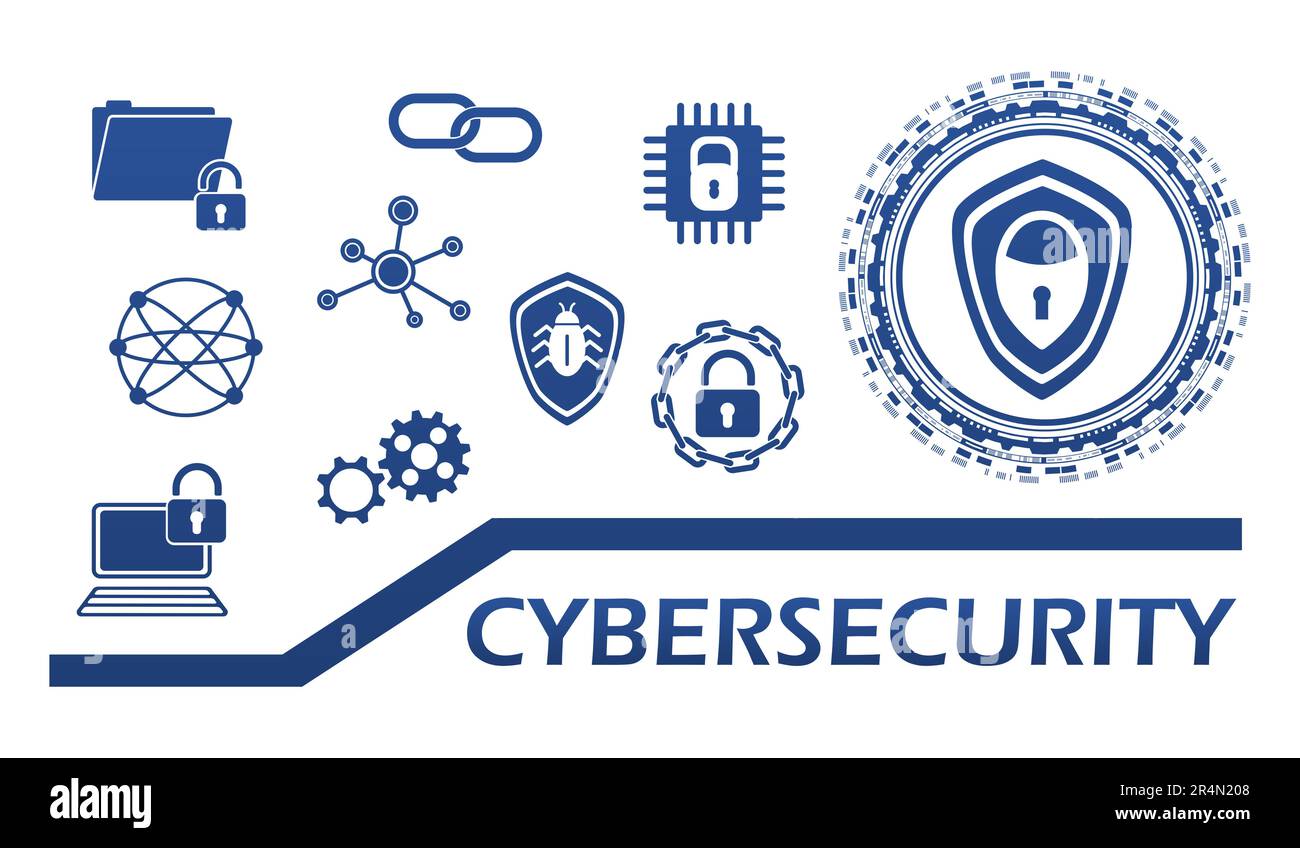 Illustration of a cybersecurity concept Stock Photo - Alamy