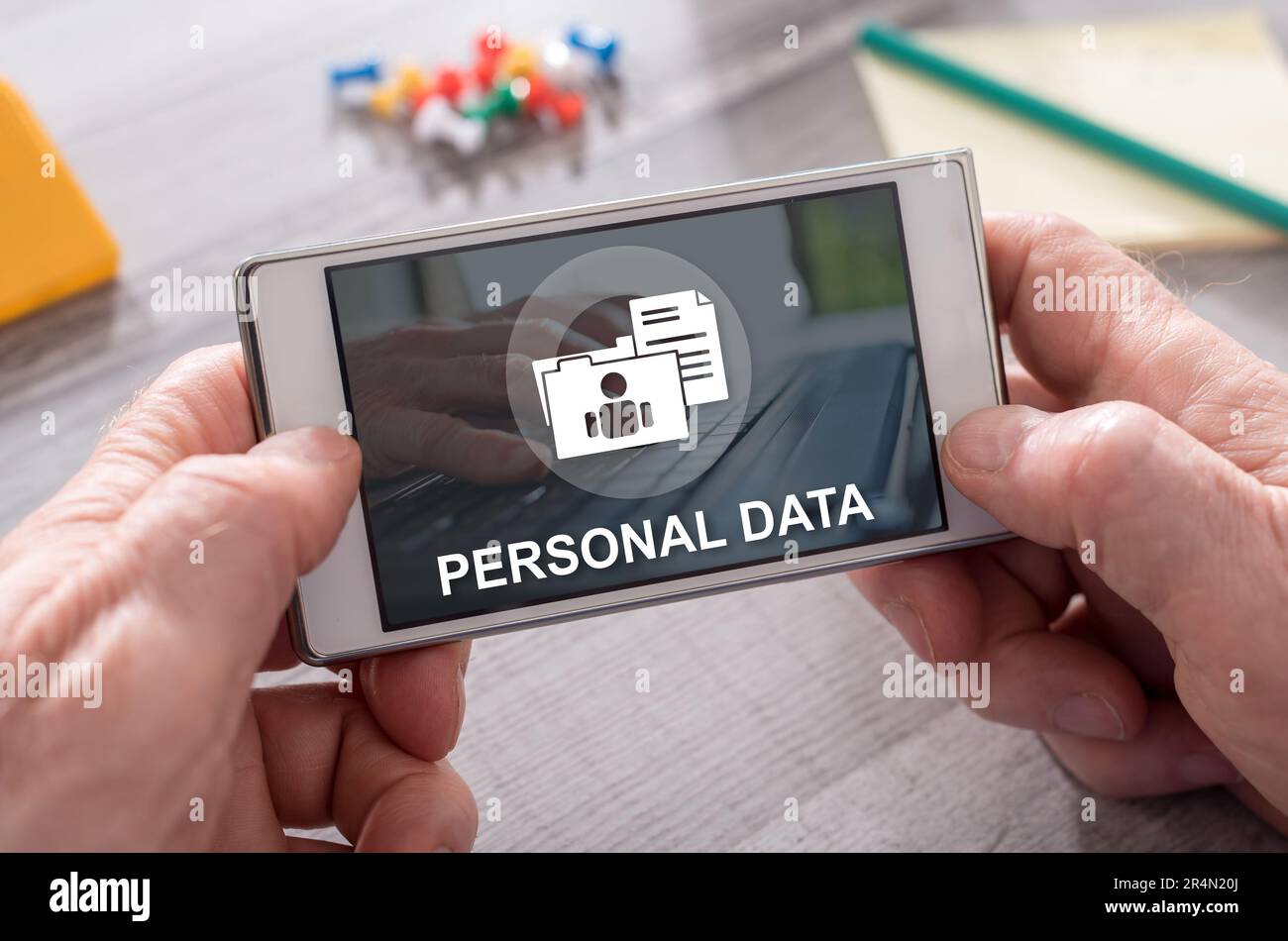 Personal data concept on mobile phone Stock Photo - Alamy