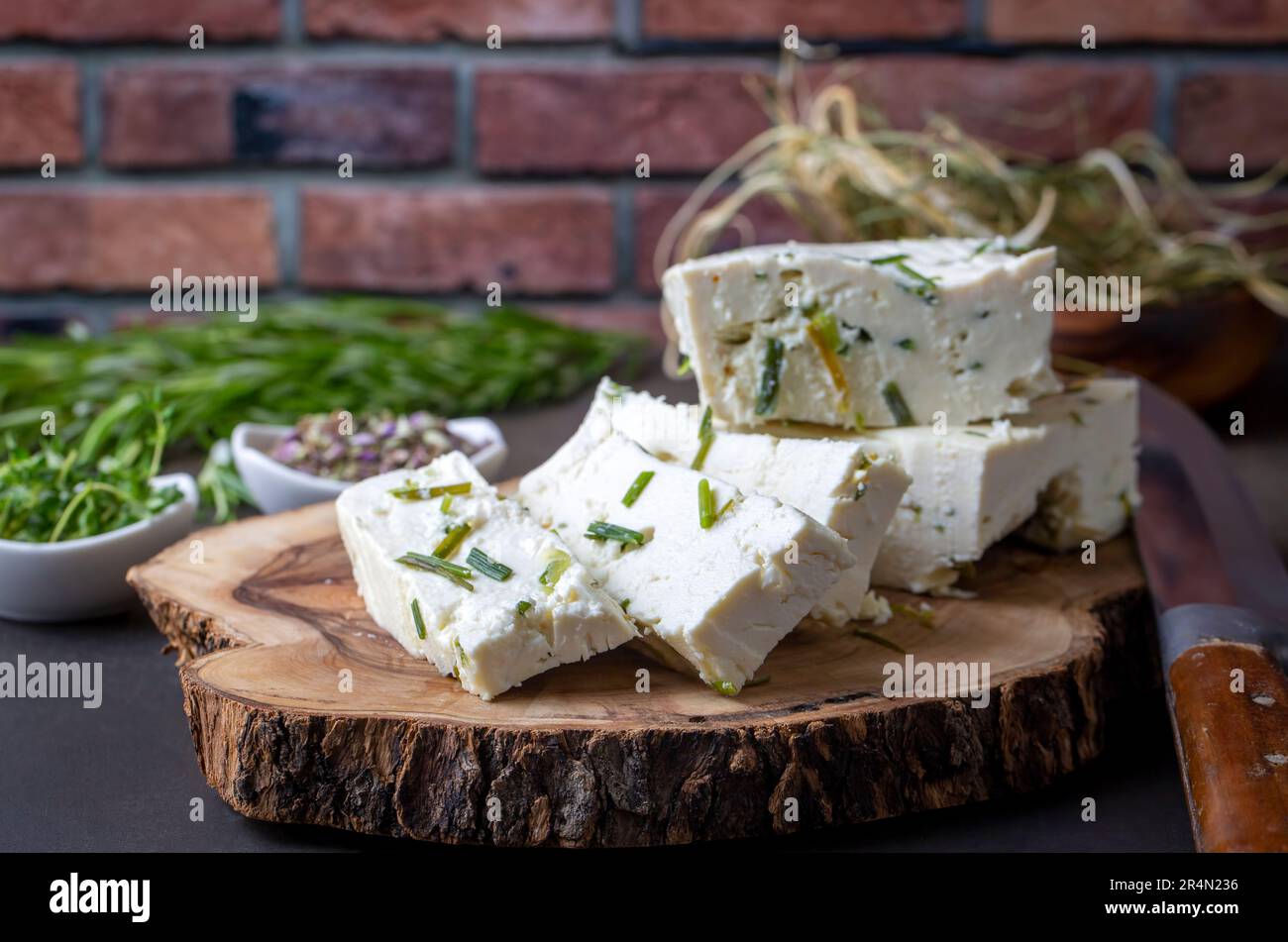 Herbed Cheese from Van Turkey. Turkish name; Van Otlu Peynir Stock ...