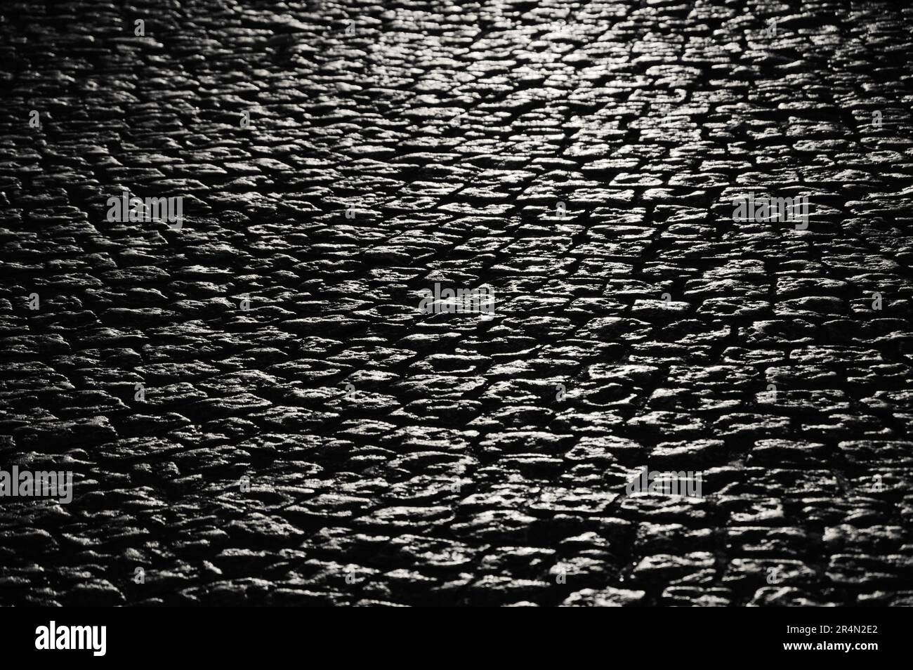 Tiled pavement. Circle paving. Abstract texture background. Black and ...