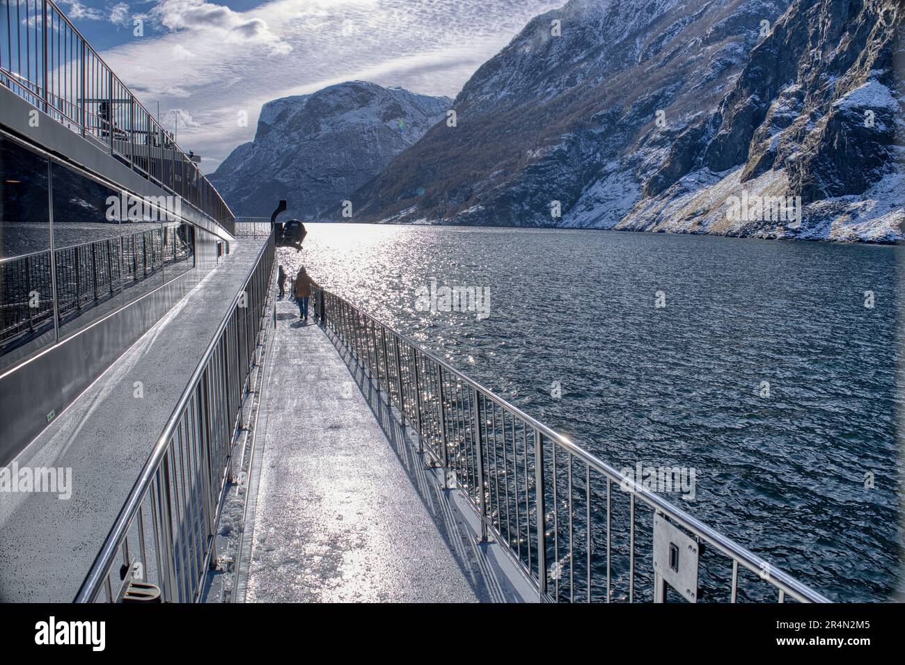 Flam to Gudvangen fjord ferry cruise in Norway - Ferry on Aurlandsfjord ...