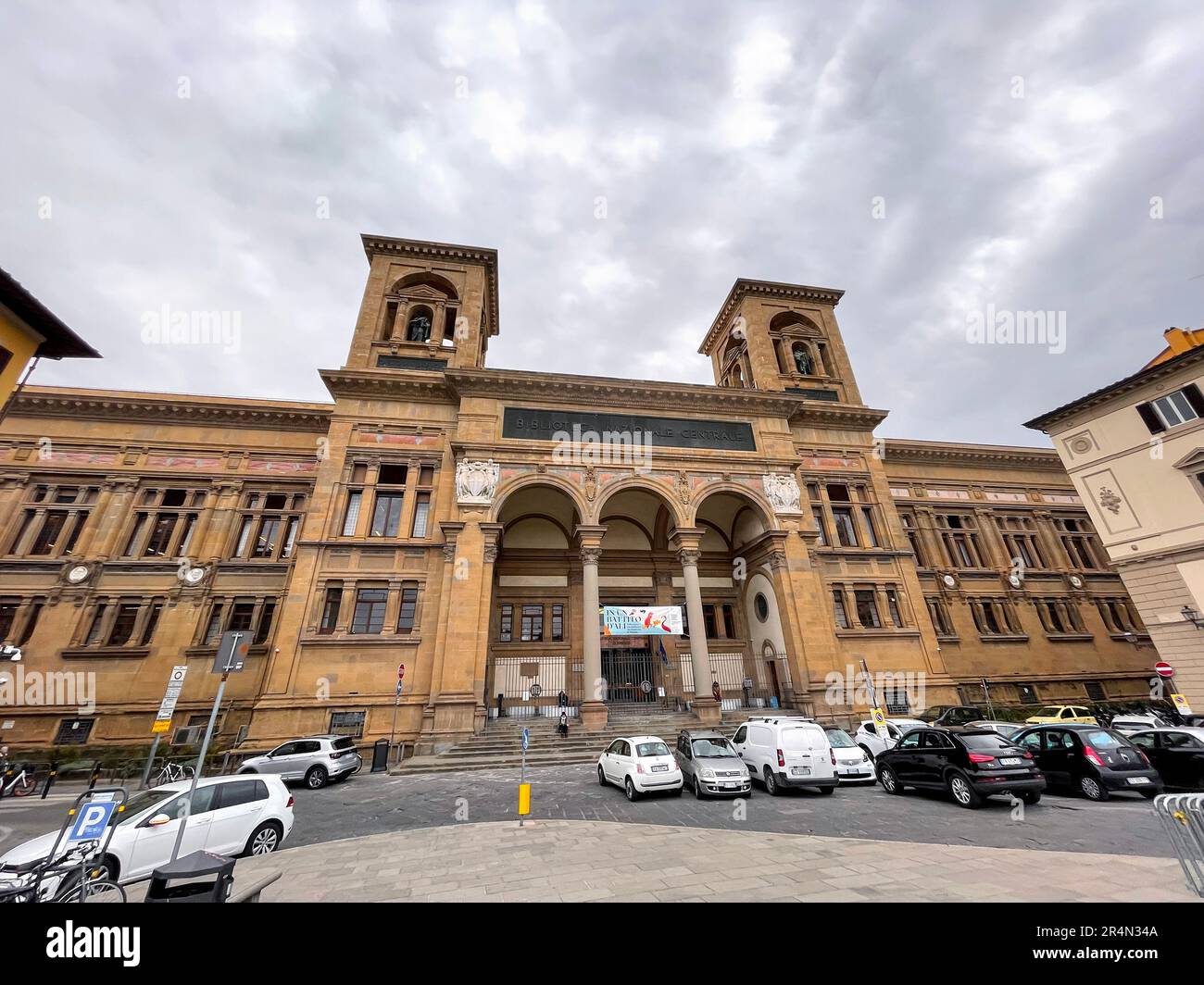 Florence, Italy - April 6, 2022: Exterior view of the Central National ...