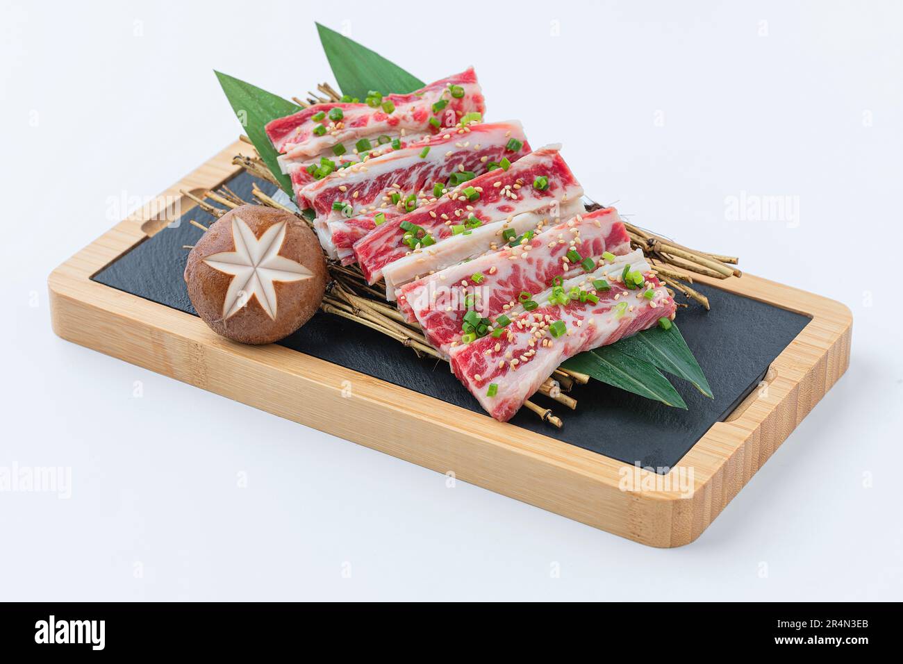Raw Beef Spare Ribs For The Yakiniku Sukiyaki Barbecue And Shabufor Japanese Bbq Or Korea Bbq