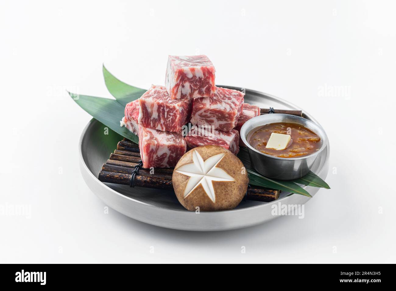 diced wagyu beef cubes for Japanese bbq or Korea bbq。 Stock Photo - Alamy