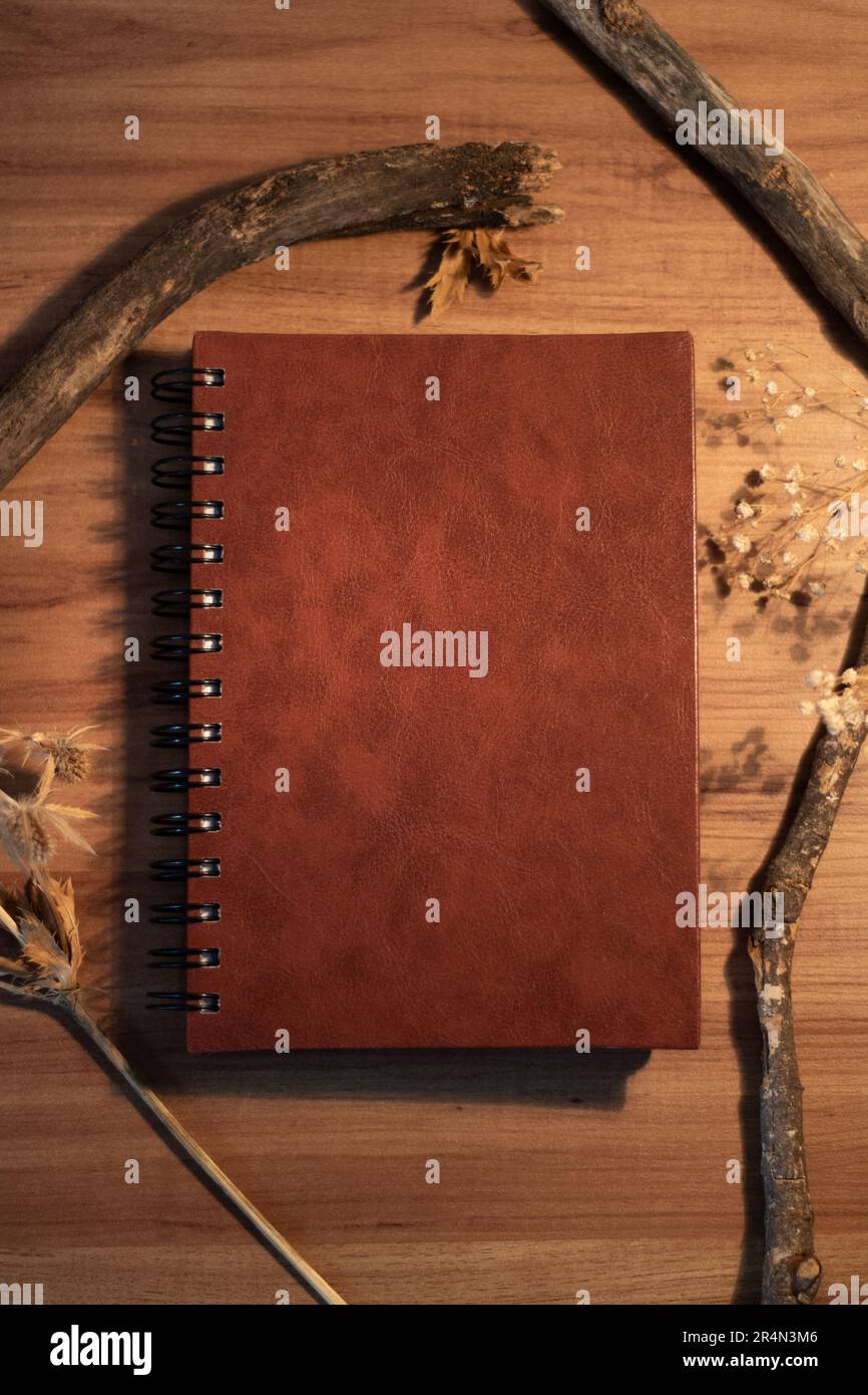 rustic notebook cover design Stock Photo - Alamy
