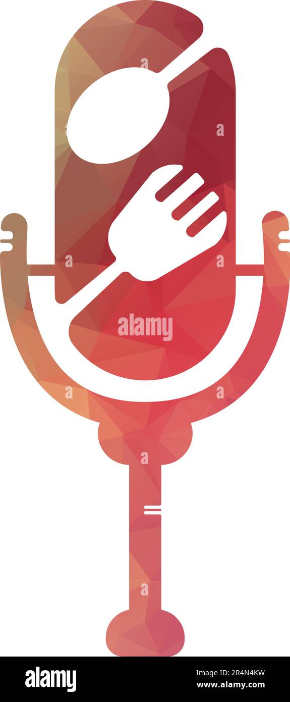 Podcast food logo icon designs vector. Food Podcast for sign, mascot or ...