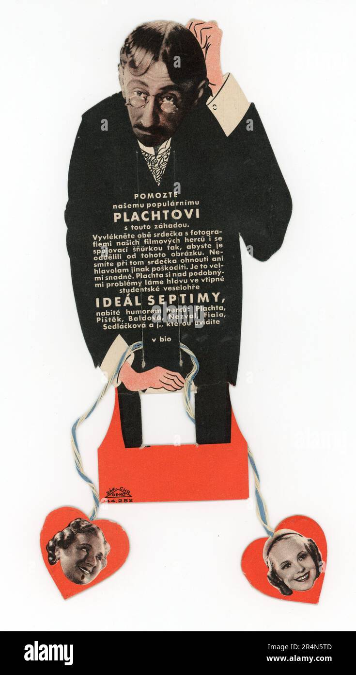 JINDRICH PLACHTA ZDENKA BALDOVA and JIRINA SEDLACKOVA in IDEAL SEPTIMY 1938 director VACLAV ...