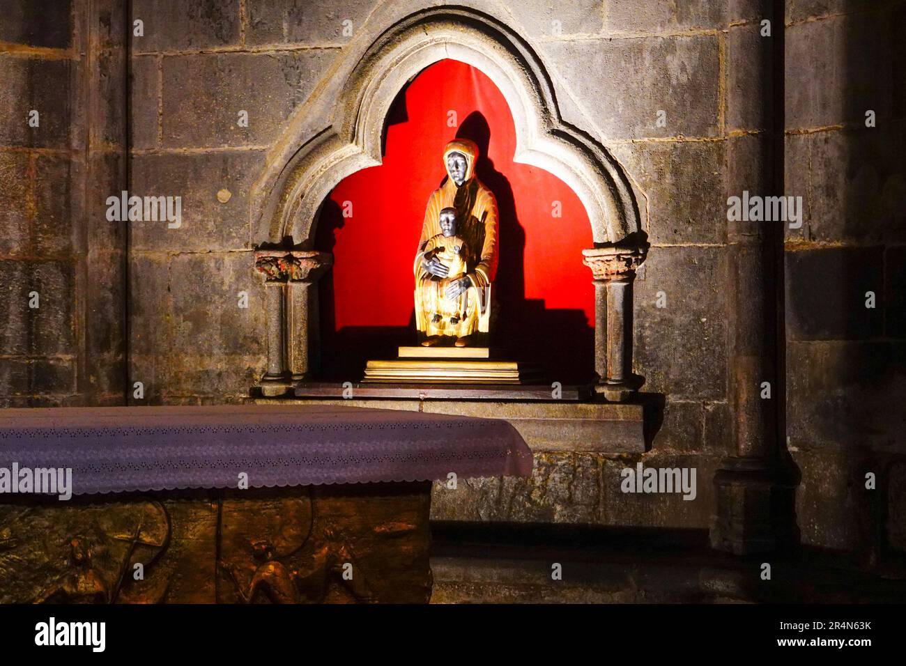 Interior, Cathedral of Our Lady of the Assumption, 12th Century, black ...