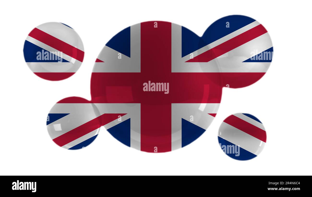 White background with bubble flag of England Stock Photo - Alamy