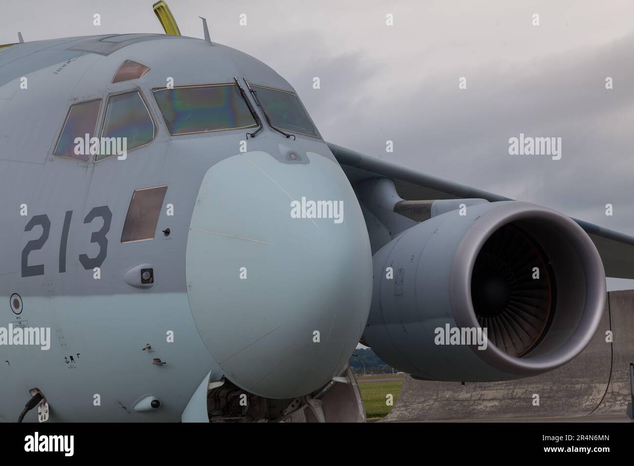 The nose of a Japanese Self Defence Force (JSDF) Kawasaki C2 military ...