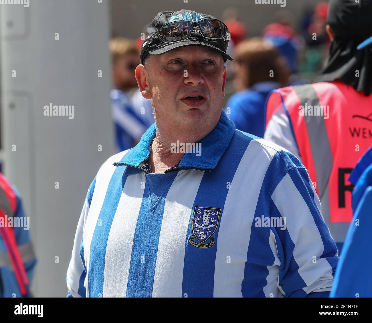 Sheffield Wednesday fan arriving at Wembley ahead of the Sky Bet League ... Sheffield Wednesday fan arriving at Wembley ahead of the Sky Bet League ...