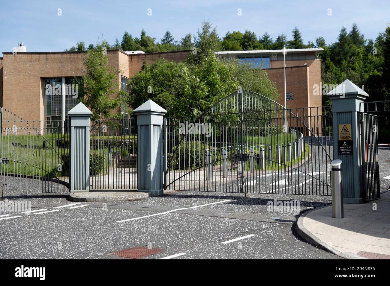 A general view of Dungannon court, where seven men appeared via video ...