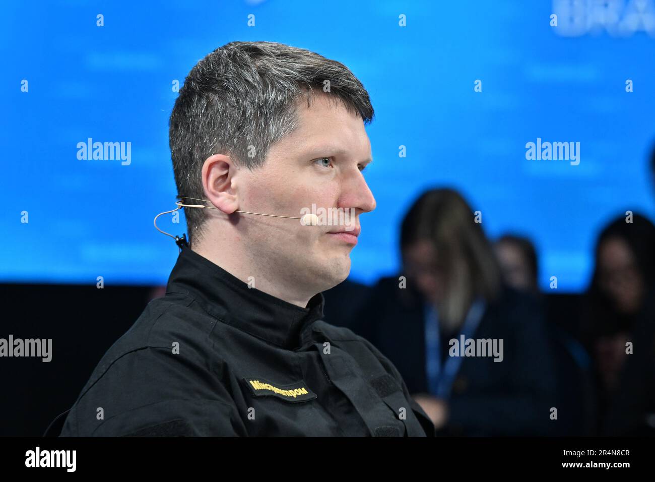 Bratislava, Sr. 29th May, 2023. Deputy Minister for Strategic Industry of Ukraine Sergiy Boyev ...