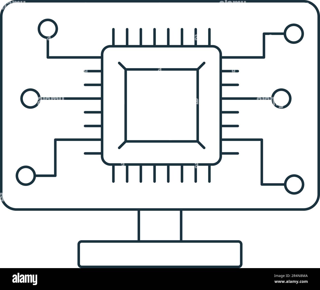 Embedded System Icon Monochrome Simple Sign From Digitalization