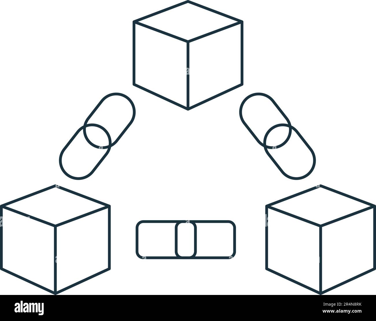 Blockchain Icon Monochrome Simple Sign From Digitalization Collection Blockchain Icon For Logo