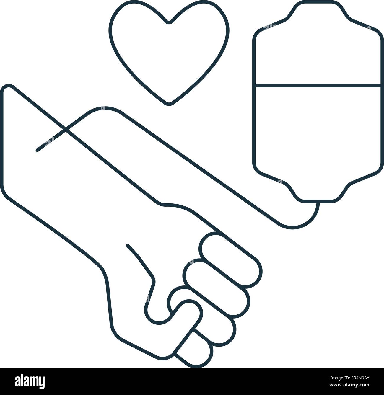 Blood donation icon. Monochrome simple sign from donation collection ...