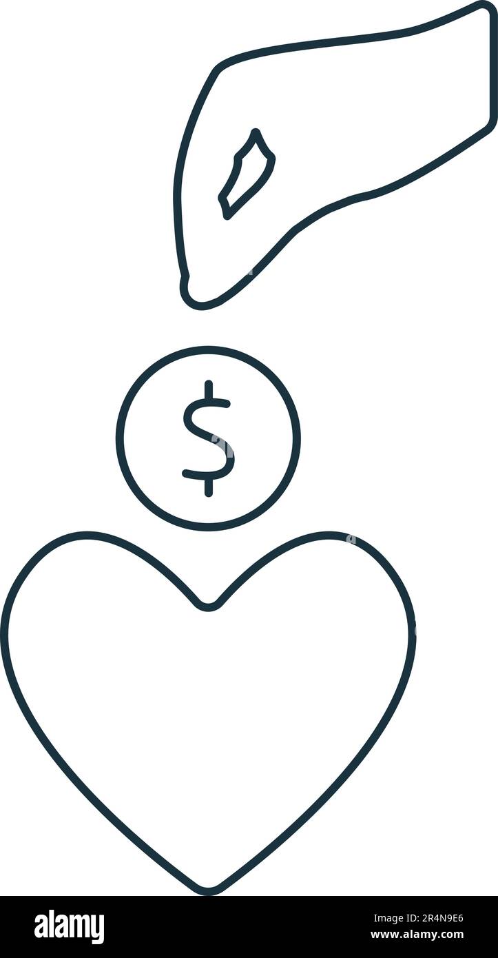 Donation icon. Monochrome simple sign from donation collection. Donation icon for logo ...