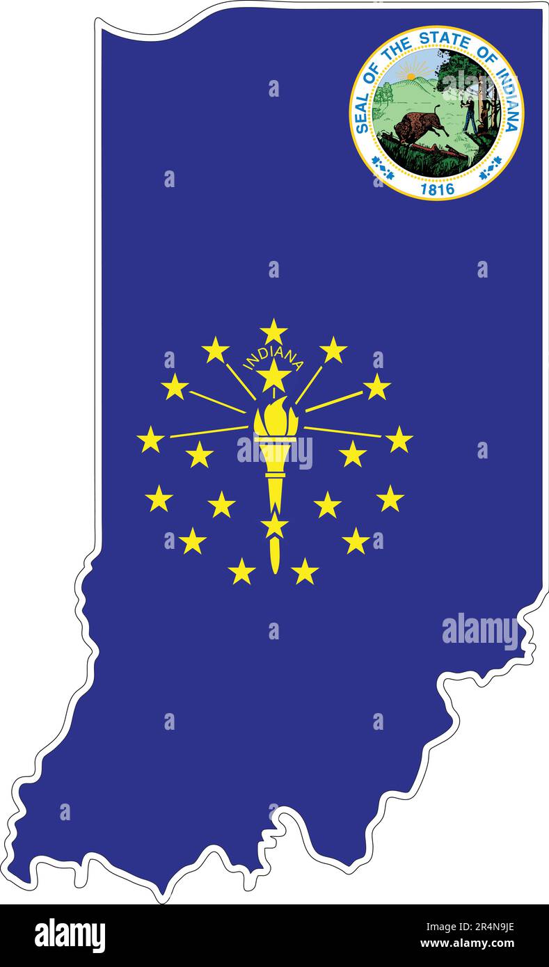 Map of indiana state hi-res stock photography and images - Alamy