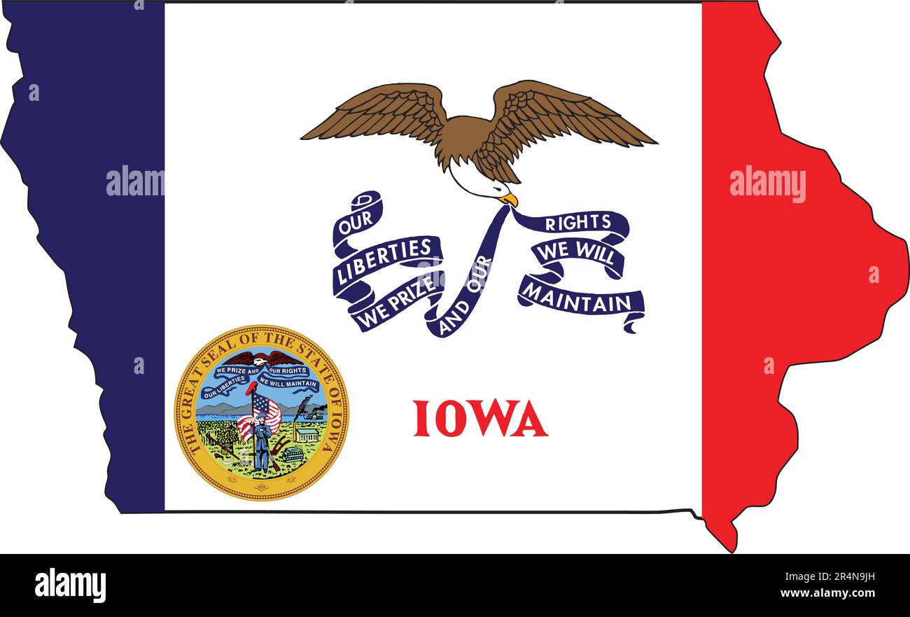 Iowa state map hi-res stock photography and images - Alamy