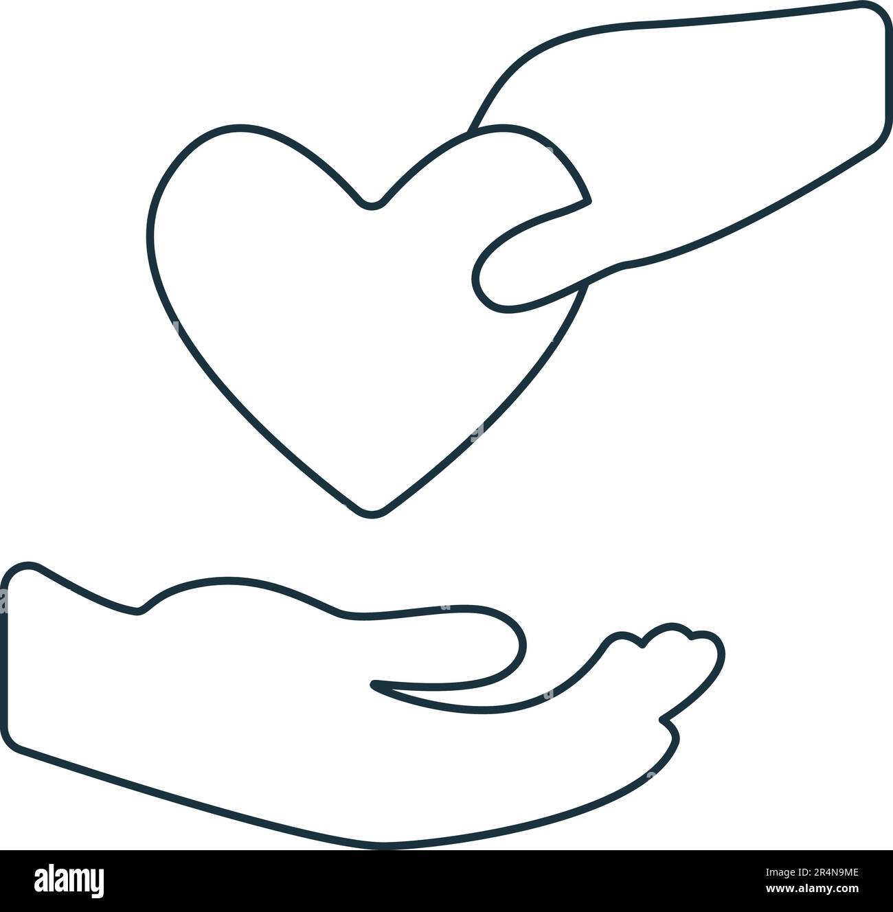 Charity icon. Monochrome simple sign from donation collection. Charity ...