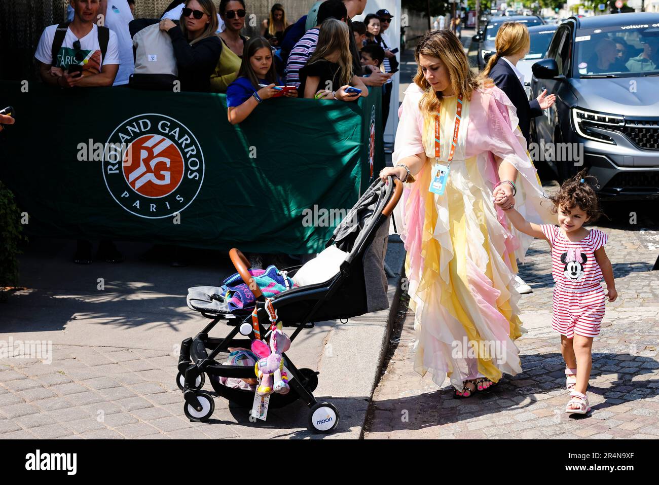 Paris, France. 29th May, 2023. Marion Bartoli and her daughter during ...